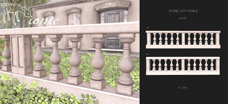 Second Life Marketplace - ionic : Stone City Fence (White)